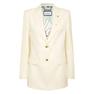 Philipp Plein Femme, Vestes, Blanc, Taille: 36 FR Blazer Racing