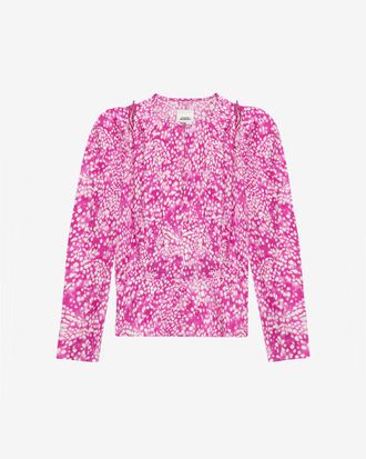 Isabel Marant Blouse Zarga - Femme - Fuchsia-blanc - Taille 34 - Isabel Marant