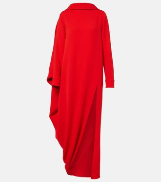 Balenciaga Robe longue en soie et laine