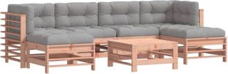 vidaXL Salon de jardin 7 pcs avec coussins bois massif douglas vidaXL