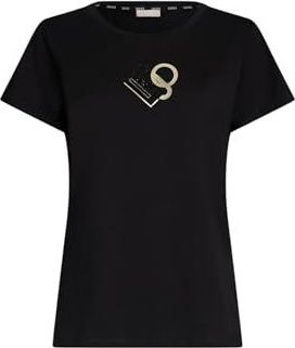 Liu Jo T-shirt pour femme, Noir Liujo Foiled, Medium