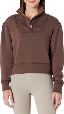 Amazon Essentials Active Damen Damen Active Sweat Half Zip Pullover Sweatshirt, Rich Hazel, S