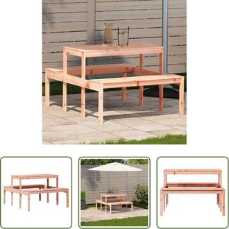 vidaXL Table de pique-nique - Table de pique-nique 110x134x75 cm bois massif de douglas