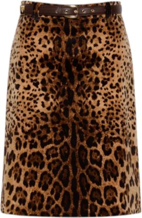 Max Mara Jupe courte patineuse en velours avec ceinture - Femme - Jupes - Brun - Taille: 40 FR
