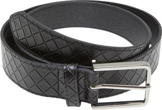 Urban Classics Woven Embossed Synthetic Leather Belt black/silver, L/XL