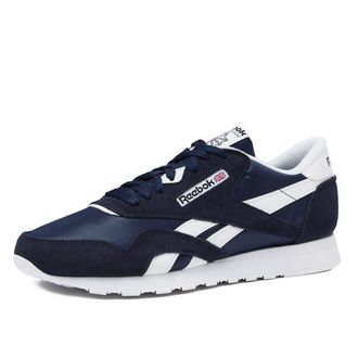 Reebok Classic Nylon-Turnschuhe f&uuml;r Herren, Marineblau/Wei&szlig;/Wei&szlig;, 48.5 EU