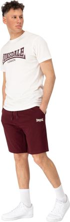 Lonsdale Herren MOY T-Shirt & Shorts Set, Ecru/Oxblood, M