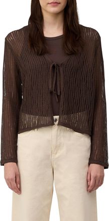 s.Oliver Luftiger Cardigan aus Leinenmix mit Ajourmuster