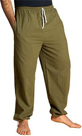 Panasiam E-Pants Longs, Coton, Vert Olive, M