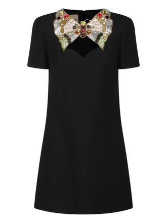 Valentino Garavani robe courte &agrave; col &agrave; ornements - Noir
