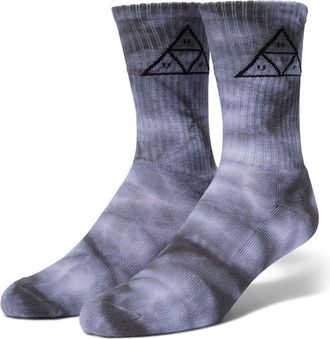 HUF SOCKS TRIPLE TRIANGLE TIEDYE CREW BLACK