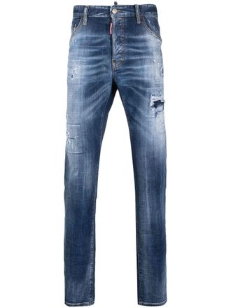 Dsquared2 jean slim à effet usé - Bleu