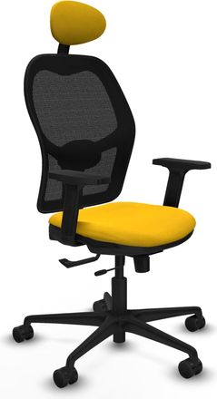Piqueras y Crespo Schreibtischstuhl mit 2D-Armen, h&ouml;henverstellbarer Lendenwirbelst&uuml;tze und festem Kopfteil, ausgestattet mit Syncro/Traslack und eingespritztem Schaums