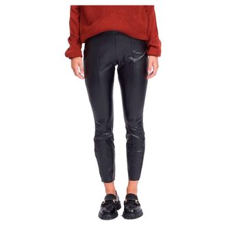 Vila Damen Vibarb Coated Hw 7/8 Pants - Noos Hose, Schwarz, L EU