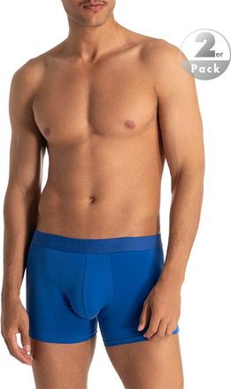 Bruno Banani Herren Trunks blau Baumwolle unifarben