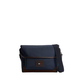 Tommy Hilfiger Besace unie &agrave; patch logo en cuir m&eacute;lang&eacute;