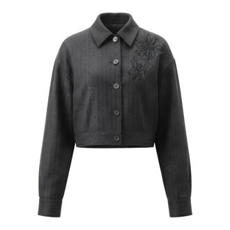 Liu Jo Kurze Jacke mit Stickerei - - Jackets - Damen - Grau - L