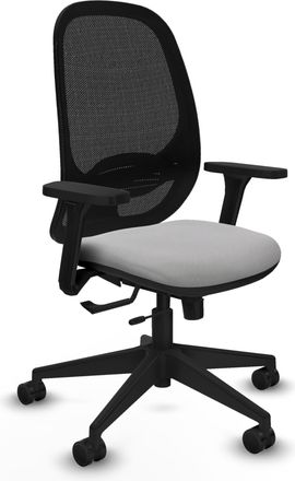 Piqueras y Crespo Cilanco Schreibtisch-Rollstuhl mit 3D-Armen, h&ouml;henverstellbare Lendenwirbelst&uuml;tze, ausgestattet mit Syncro/Traslack und Schneideschaum, Schwarz/Hellgr