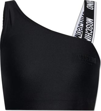 Moschino Femme, Tops, Noir, Taille: 40 FR Sports Top With Logo