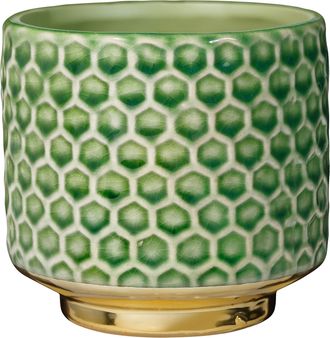 Bloomingville Blumentopf Home | Pflanztöpfe | Farbe für Innen | Kreativer Retro Style S (10 cm Ø) | Grün | Keramik