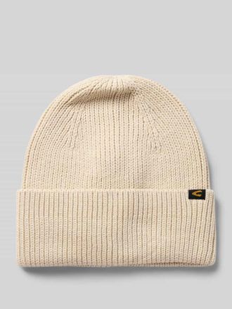 Camel Active Beanie mit breitem Umschlag und Label-Detail