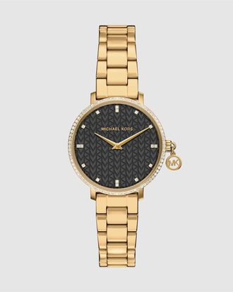 Michael Kors Pyper - Damenuhr aus goldfarbenem Edelstahl mit zwei Zeigern, MK7616