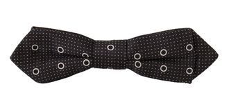 Dolce & Gabbana Mens Black White Polka Dot Silk Neck Papillon Tie