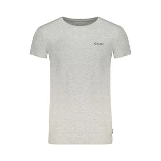 Gaud&igrave; Homme, Tops, Gris, Taille: 2XL T-shirt en Coton Gris avec Logo Imprim&eacute;