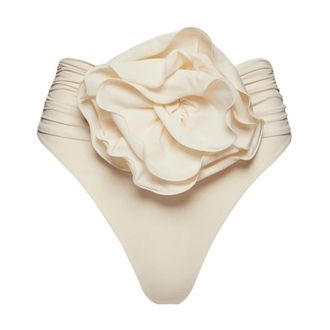 Magda Butrym High-Waisted Flower Appliqu&eacute; Swim Bottom - - Swimwear - Damen - Beige - XS