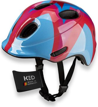 KED Cycling Meggy Spark Kinderfahrradhelm, Inmold, 360&deg; Verstellsystem, Reflektoren, Insektenschutznetz, Leicht, Verstellbar, Made In Germany, Farbe: Starburst Bl