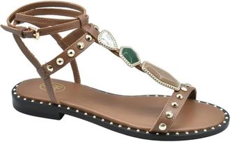Ash Sandalen - Laced Detail Low Shoes With Decorative Stones - Gr. 36 (EU) - in Braun - f&uuml;r Damen