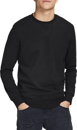 Jack & Jones Herren Jjebasic Crew Neck Noos Sweatshirt, Black, L EU