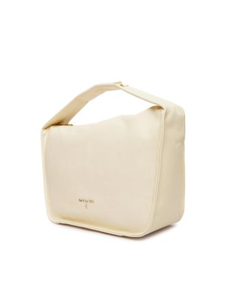 Patrizia Pepe Womens Shoulder Bag Wooly White Full-Grain Leather