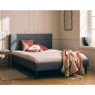 Best Mobilier Bestmobilier - Monet - lit - 160x200 - sommier inclus - en tissu - gris anthracite