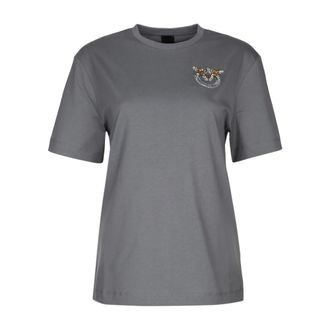 Pinko Pinko, Femme, Tops, Gris, Taille: 42 FR Strepitoso T-shirt Jersey