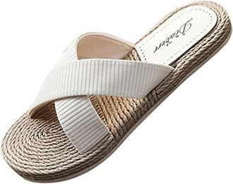 Generic Pantoufles d&eacute;t&eacute; ouvertes pour femme - Semelle en caoutchouc antid&eacute;rapante - Respirantes - L&eacute;g&egrave;res - Pour lint&eacute;rieur et lext&eacute;rieur - Pour le printemps 