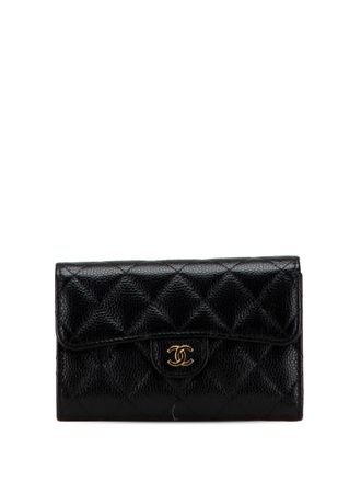 Chanel portefeuille pliant à design matelassé CC (2021-2025) - Noir