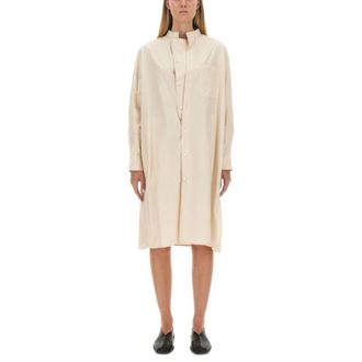 Christophe Lemaire Hemdblusenkleid mit Offizierskragen - - Dresses - Damen - Beige - S