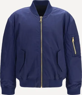 Balmain Nylon Bomber Jacket with embroidered back logo Male 50
