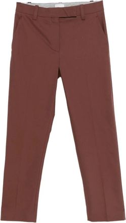 Brunello Cucinelli Femme, Pantalons, Rouge, Taille: 38 FR Pantalon en coton et &eacute;lasthanne
