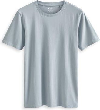 Next T-Shirt Épais pour Homme à Col Ras du Cou, 100% Coton, Lot de 4 x T-Shirts pour Homme Gris argenté L