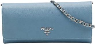 Prada Pre-owned Wallet on Chain - Femme - Pre-owned - Bleu - Taille: ONE Size