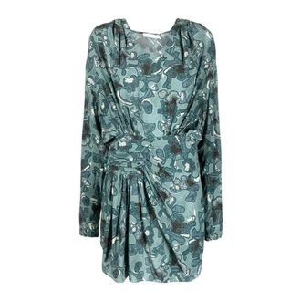 Iro Iro, Femme, Robes, Multicolore, Taille: 36 FR Fontana Printed Draped Dress