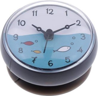 F Fityle Duschuhr Bad Clock K&uuml;chenuhr Wanduhr Badezimmer Saugnapf Uhr Spiegeluhr, Auswahl, Grau