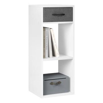 Woltu Bibliothèque, Meuble de Rangement à 3 Niveaux avec Tiroir, Étagère Autoportante, Étagère Cubique Ouverte, pour Bureau, Chambre à Coucher, Salon, Chamb