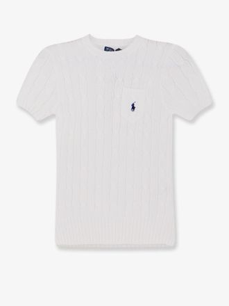 Ralph Lauren Cotton sweater with contrasting embroidered logo - POLO RALPH LAUREN - gender_Woman