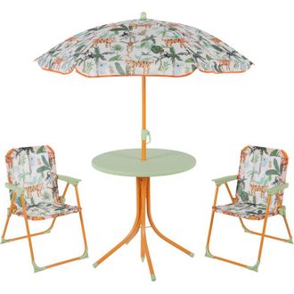 Relaxdays Relaxdays, Salon de jardin pour lenfant, table, chaises, parasol, design original, pour la plage ou le camping