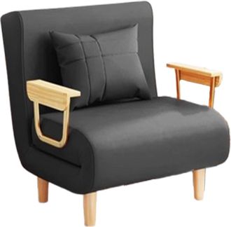 Generic Schlafsofa Couch 3-in-1 Umwandelbare Couch Mit Ausziehbarem Bett, Verstellbarer 6-stufige Rückenlehne, Klappbares Loungesofa Mit Armlehnen & Versteckt