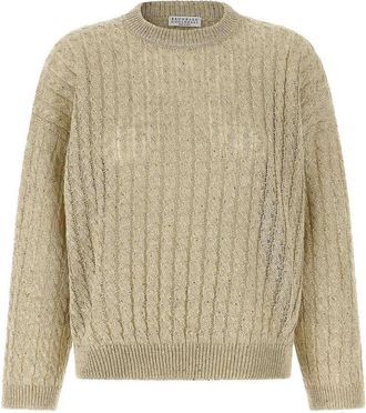 Brunello Cucinelli Pull Col Rond - Beige