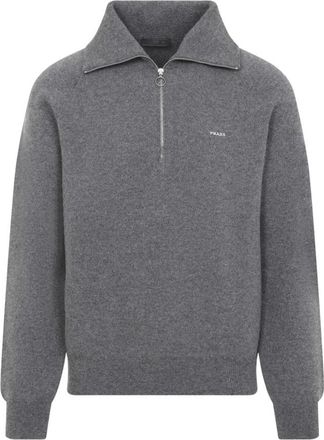 Prada Strick-Polo - - Sweatshirts & Hoodies - Herren - Grau - L